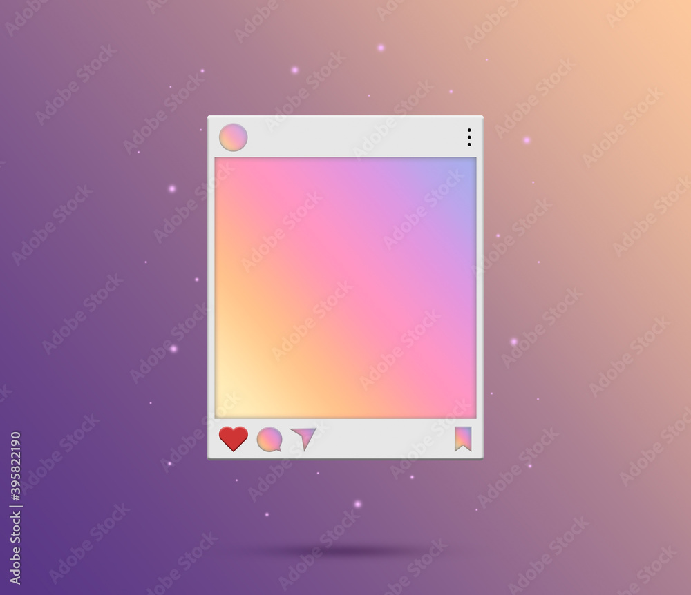 Instagram post template 3d rendering Stock Illustration | Adobe Stock