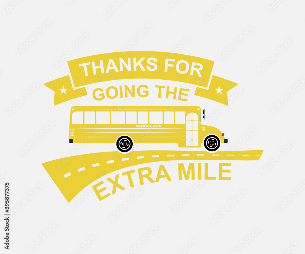 thanks for going the extra mile. Vintage typography design with school ...