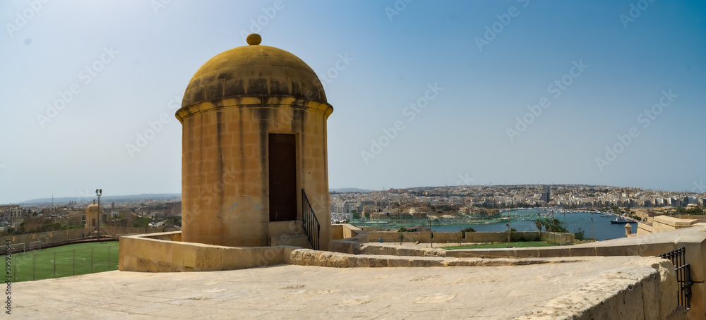 Valletta, Malta - Watchtower on St. John's Bastion which is now forms ...