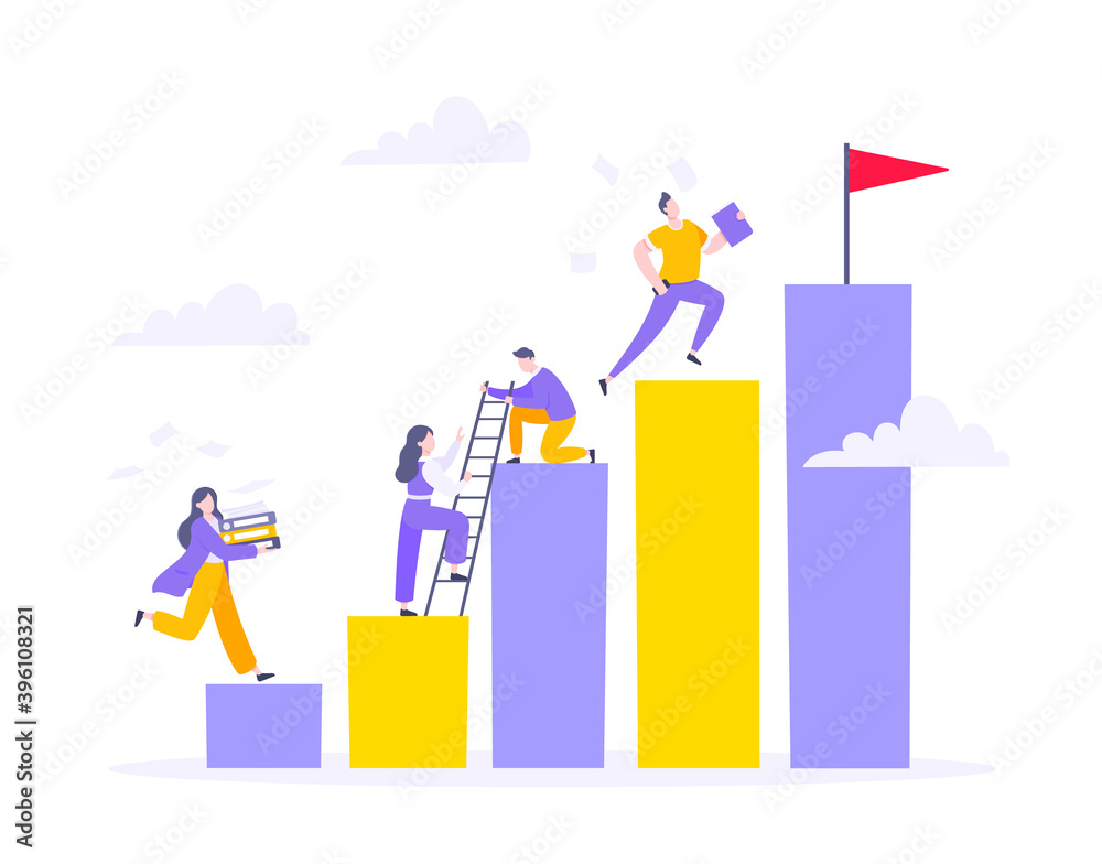 Career climbing and supporting with giving a helping hand business ...