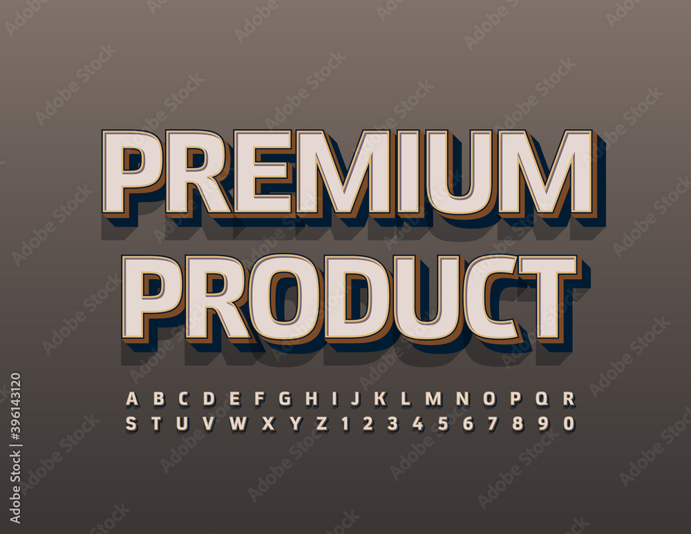 Vector elite emblem Premium Product. Old fashioned Font. Vintage style ...