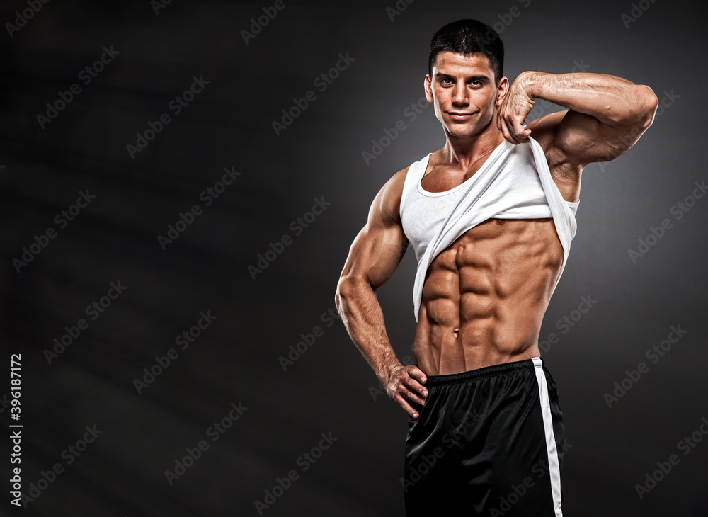 Handsome Muscular Men Showing his Abs, Abdominal Muscle Development ...