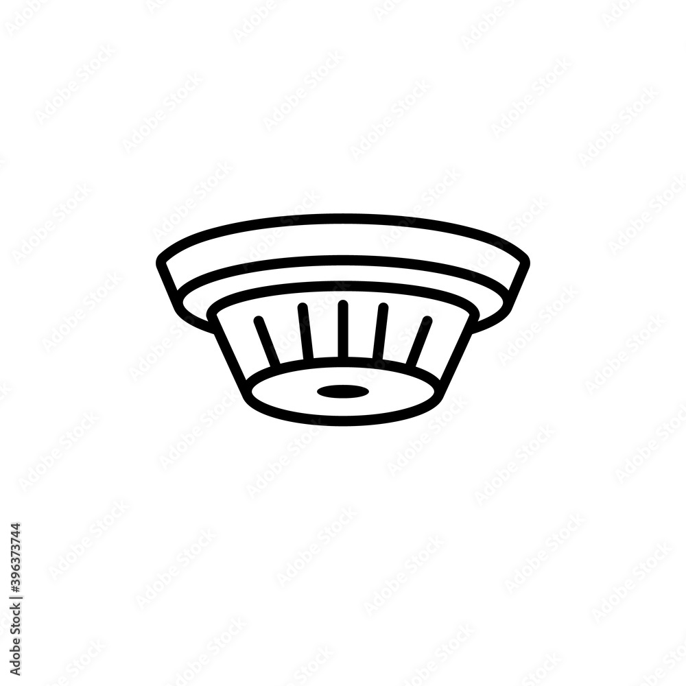 Smoke detector outline icon. Clipart image isolated on white background ...