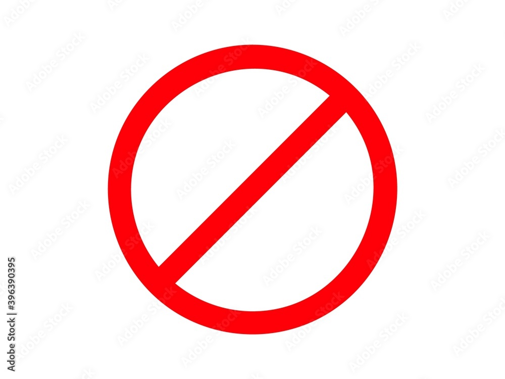 Vector de Stock Red prohibition sign. Circle with crossed out line ban ...