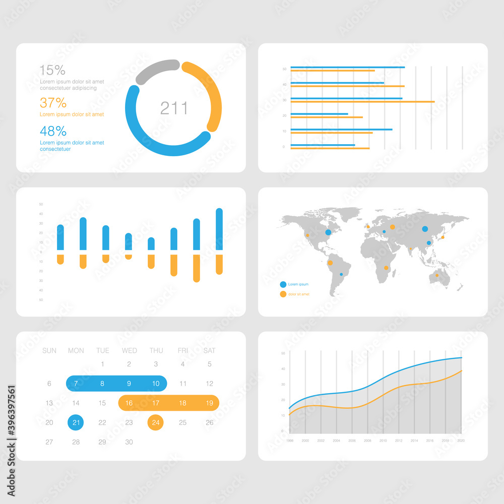 Virtual screen showing data analytics statistics chart dashboard ...