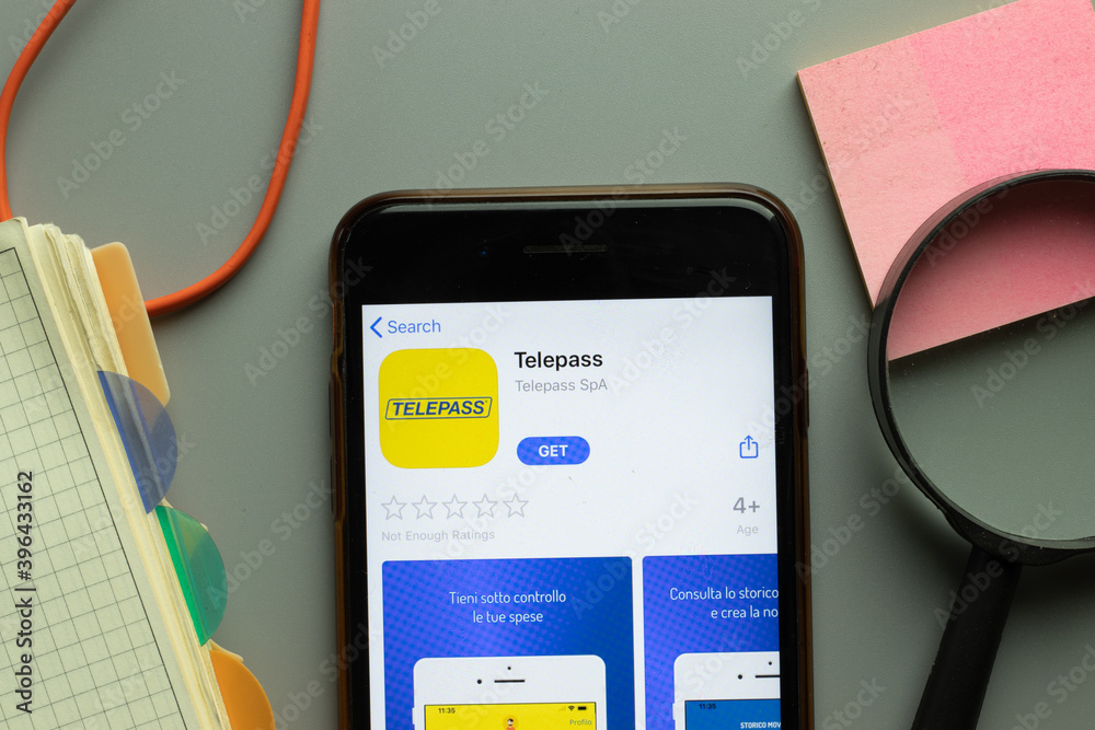 Stock-Foto „New York, USA - 1 December 2020: Telepass mobile app icon ...