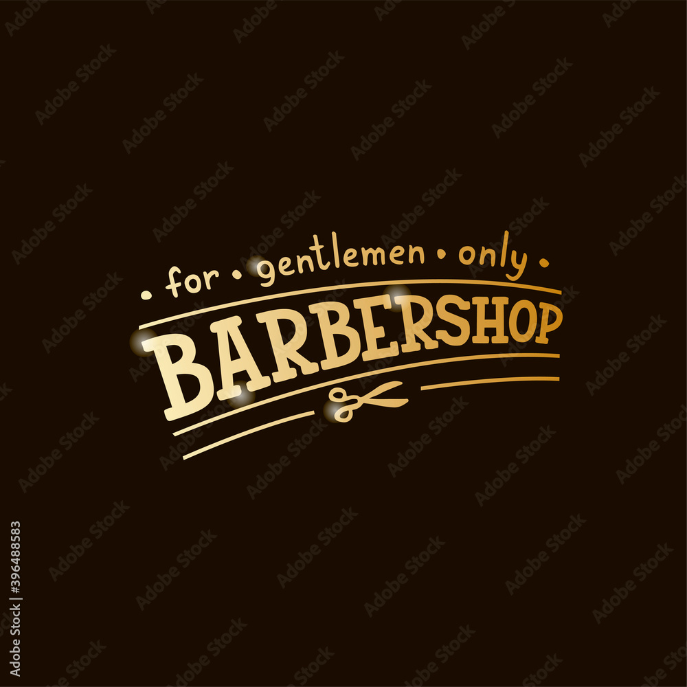 Vector illustration of barbershop lettering for banner, leaflet, poster ...