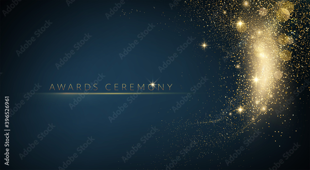 Award nomination ceremony luxury background with golden glitter ...