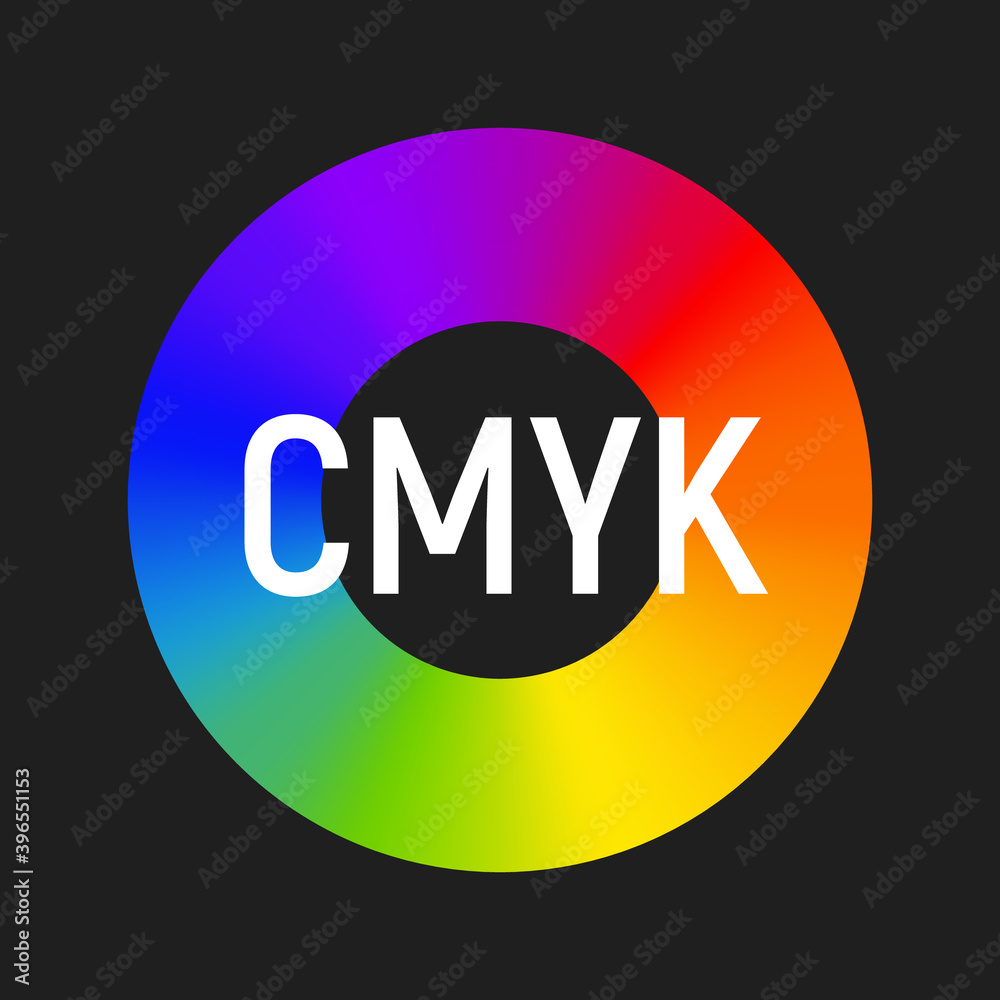 CMYK color wheel spectrum selector picker. CMYK palette logo. Color ...
