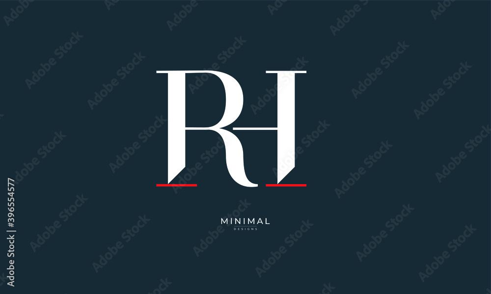 Alphabet letter icon logo RH Stock Vector | Adobe Stock