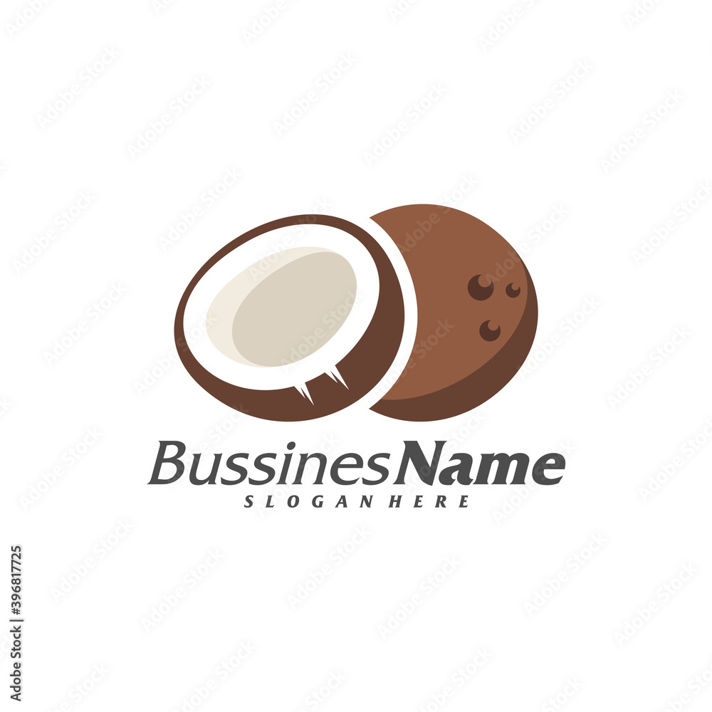 Coconut logo vector template, Creative Coconut logo design concepts ...
