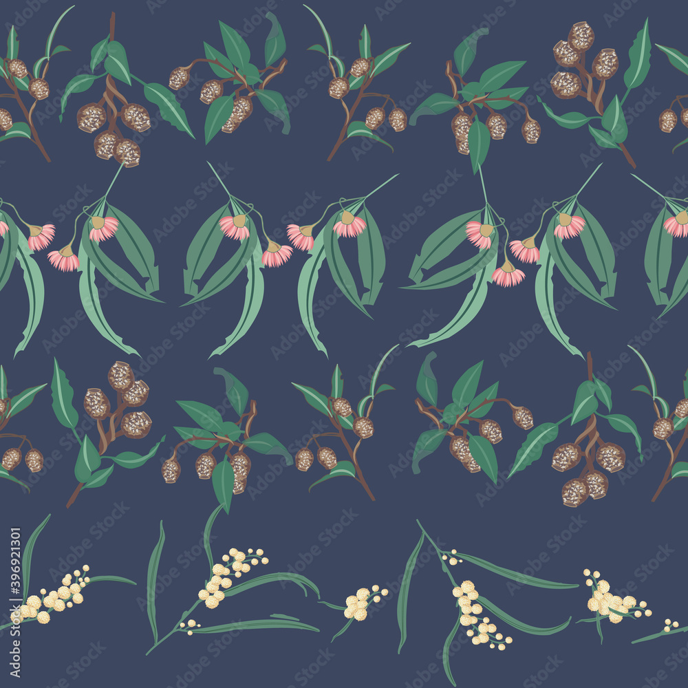 Australian native rows seamless vector repeat pattern. Vector ...