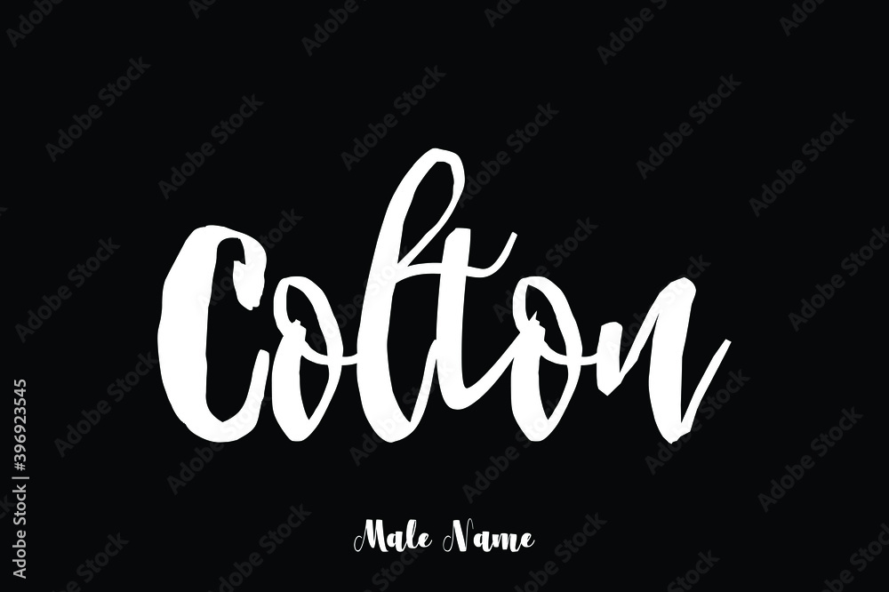 Colton-Male Name Cursive Calligraphy Text on Black Background Stock ...