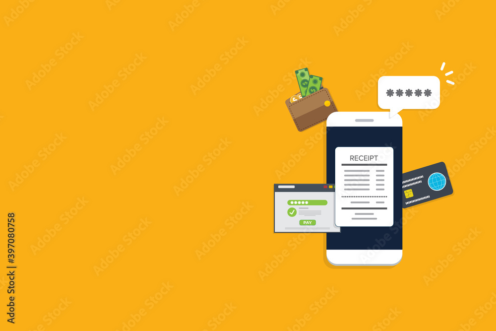 Smartphone with a notification on financial transaction. Online payment ...