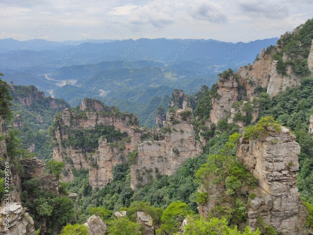 The sandstone pillars. Mountain valley. Mountains in the national park ...