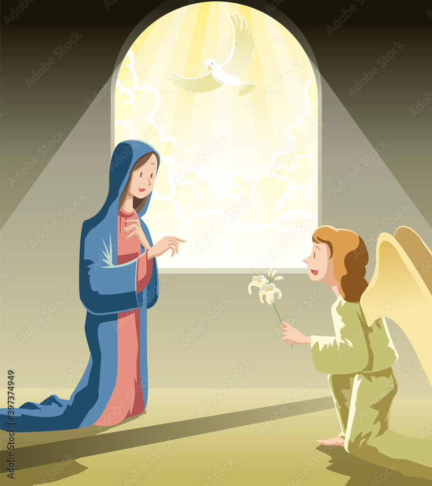 The Annunciation | the blessed virgin Mary and Angel Gabriel Stock ...