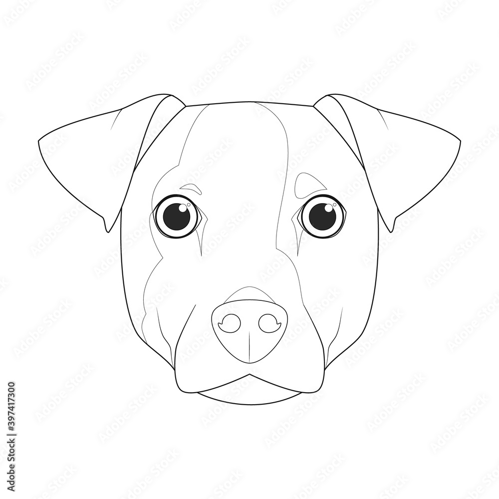 Jack Russell dog easy coloring cartoon vector illustration. Isolated on ...
