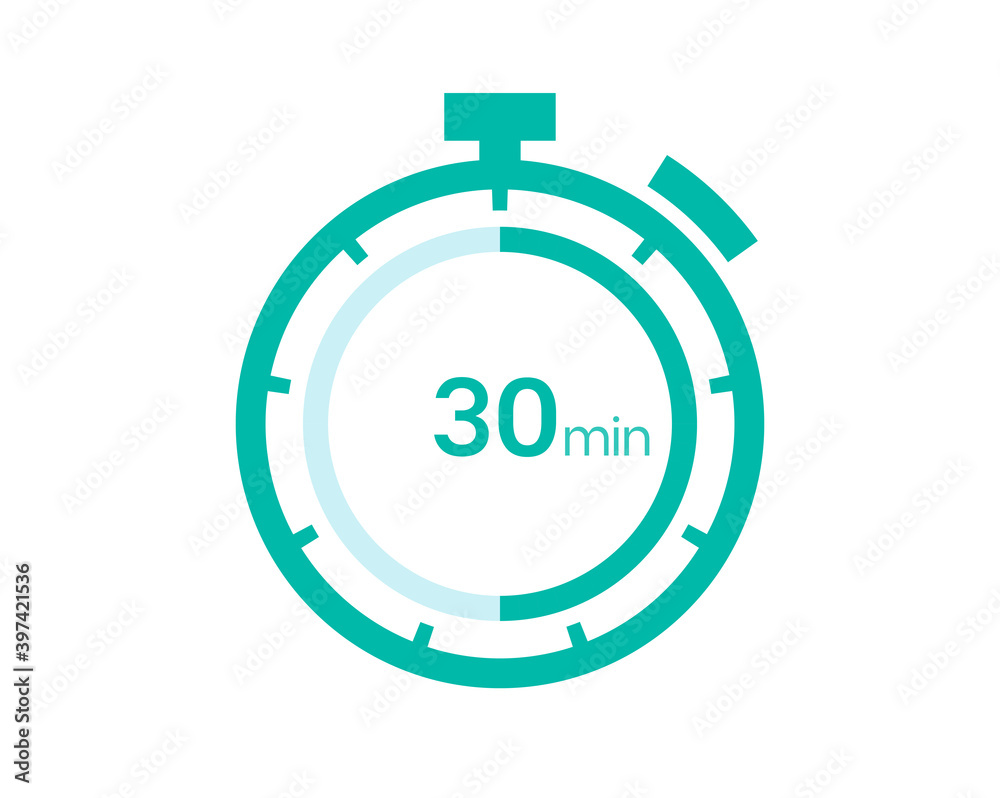 30 minutes timer icon, 30 min digital timer. Clock and watch, timer ...