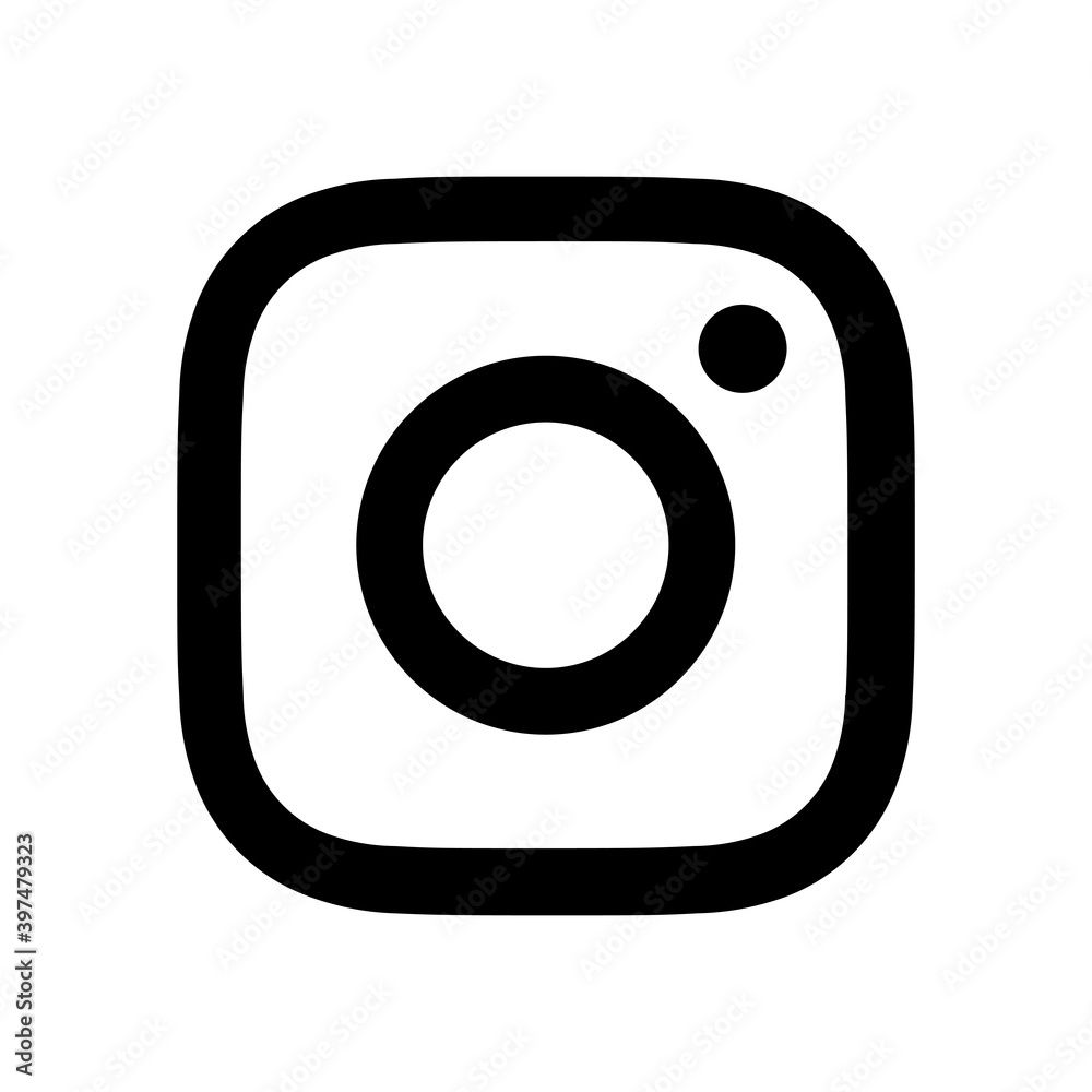 Instagram Logo - Vector - Black Silhouette Shape - Isolated. Instagram ...