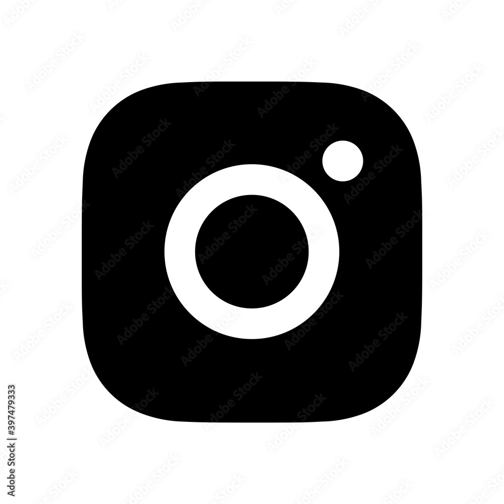 Vector de Stock Instagram Logo - Vector - Black Silhouette Shape ...