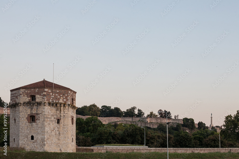 Panorama of Nebojsa Kula during a sunset. Also called Nebojsa tower, it ...