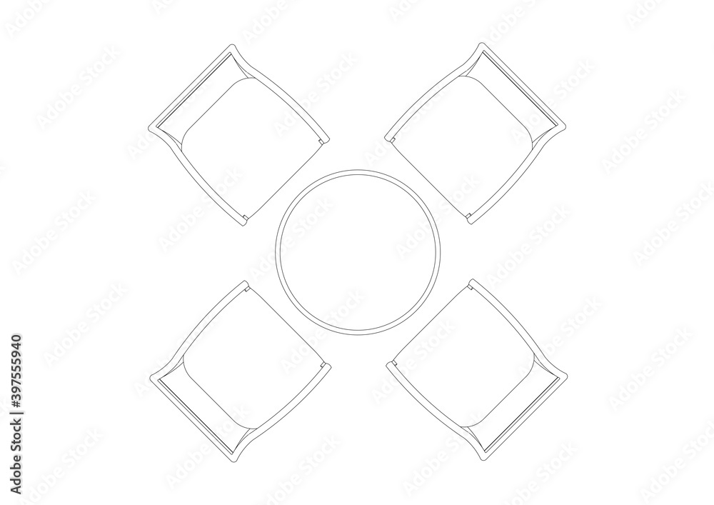 Ilustración de Stock CAD drawing of round banquet table complete with ...