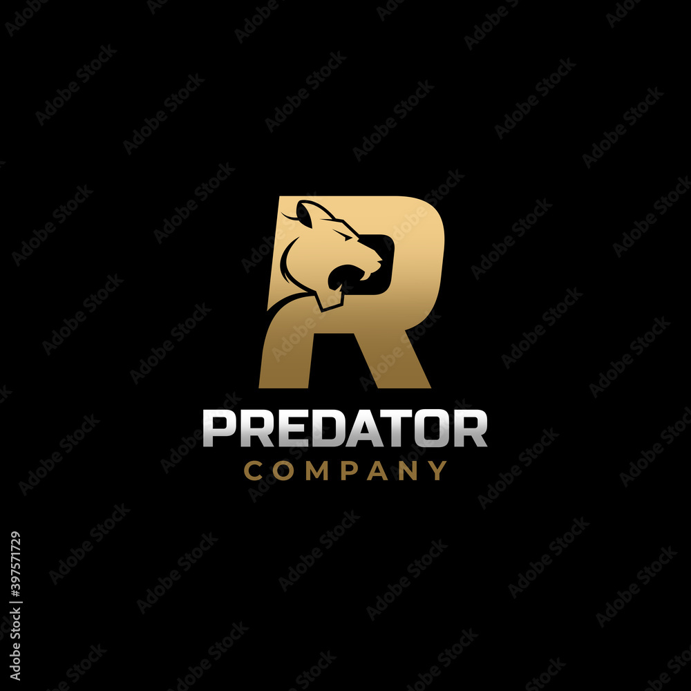 Letter R Tiger, Predator Logo Design Vector Stock Vector | Adobe Stock