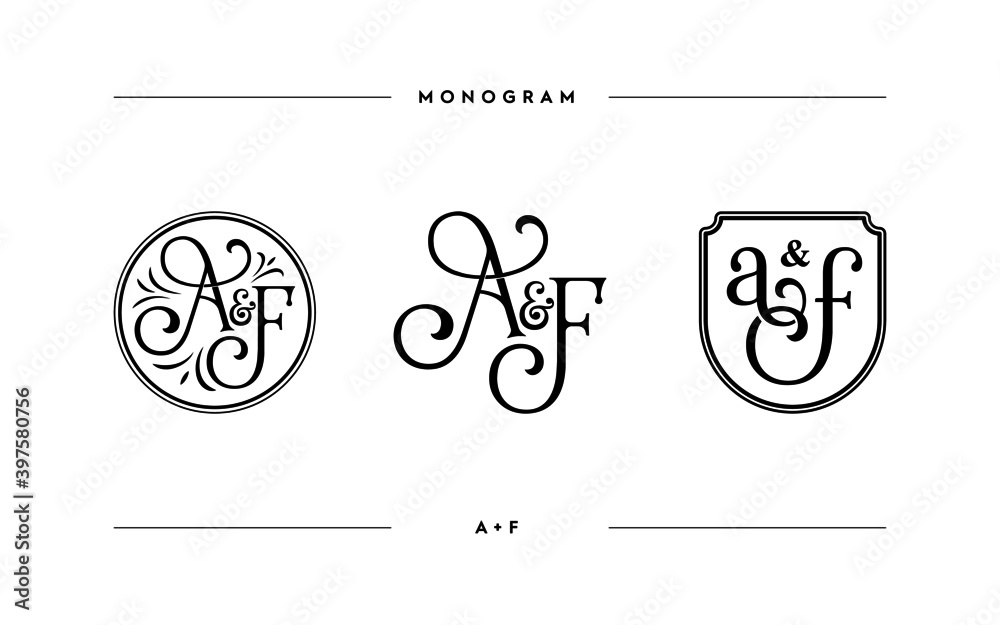AF Letter Logo Design. Creative Vintage Modern A F Letters icon vector ...