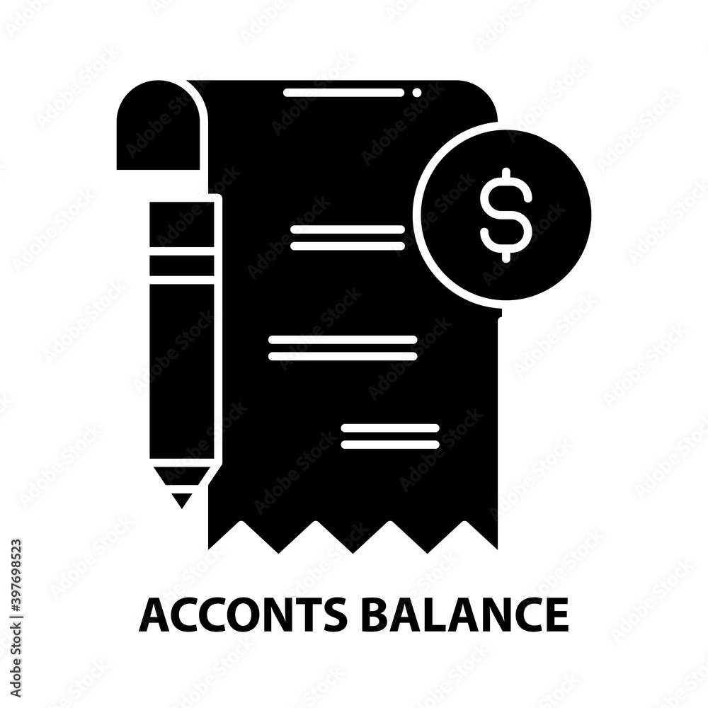 acconts balance icon, black vector sign with editable strokes, concept ...