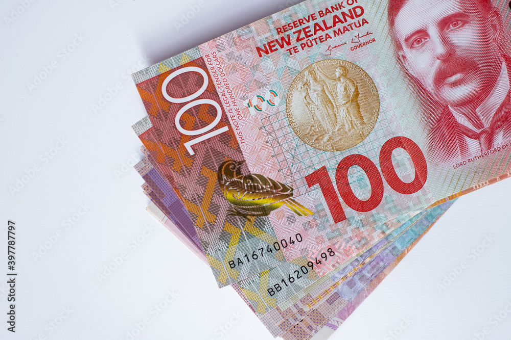 New Zealand banknotes on white background. Stock Photo | Adobe Stock