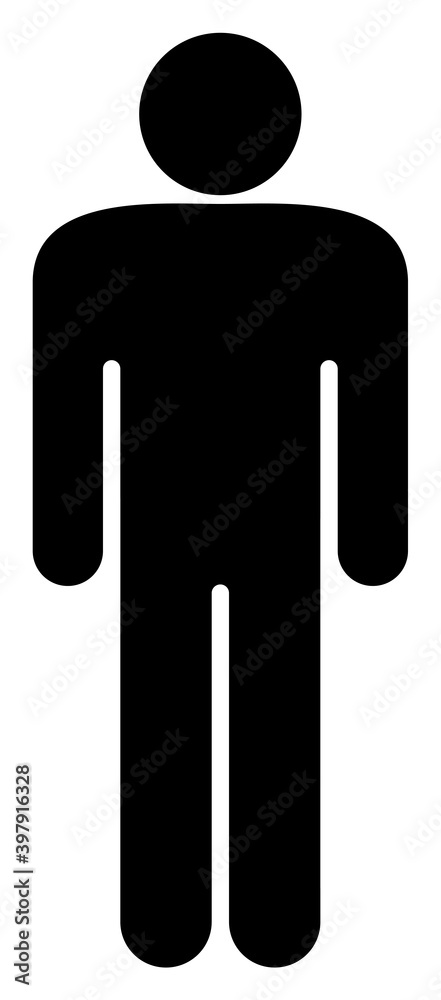Man figure icon with flat style. Isolated vector man figure icon image ...