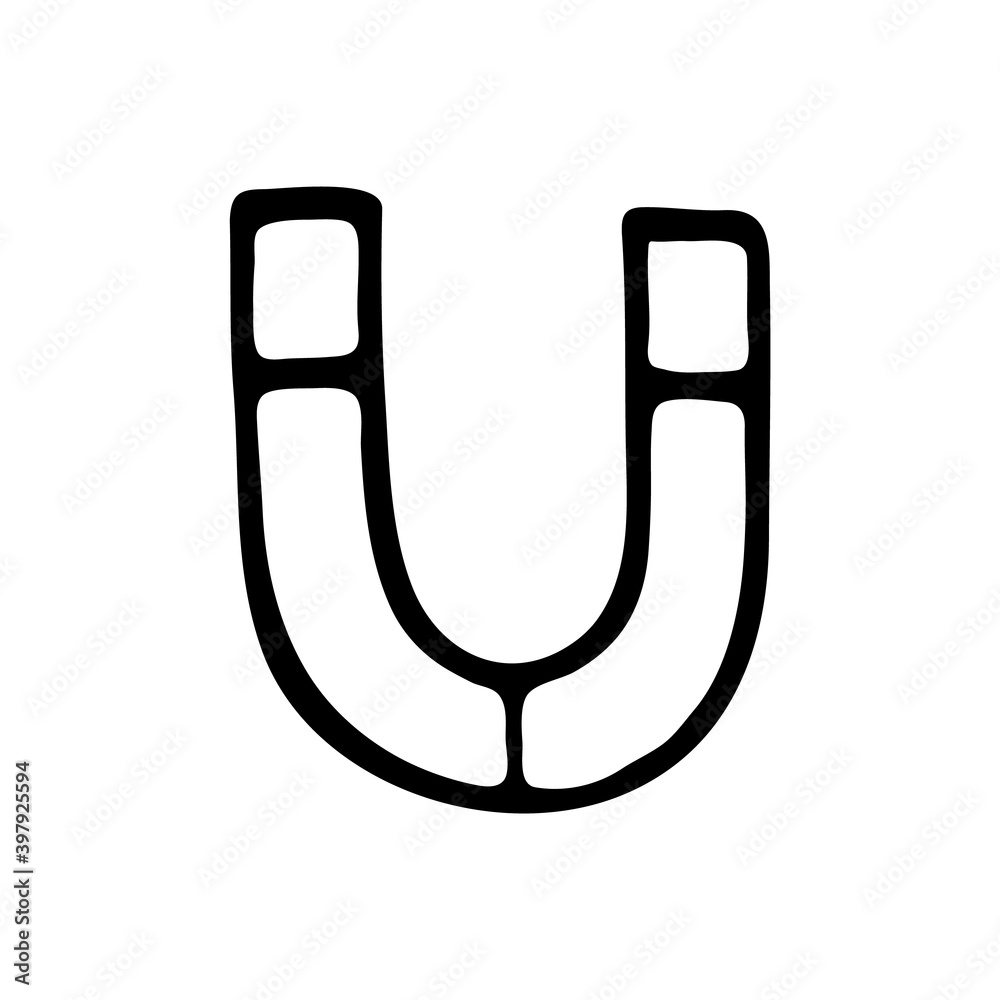 Hand drawn doodle style magnet in vector. Isolated illustration on ...