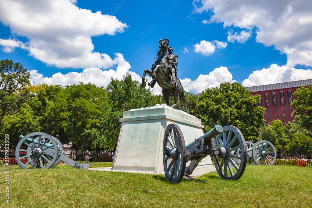 President and Major General Andrew Jackson sculpture across from the ...