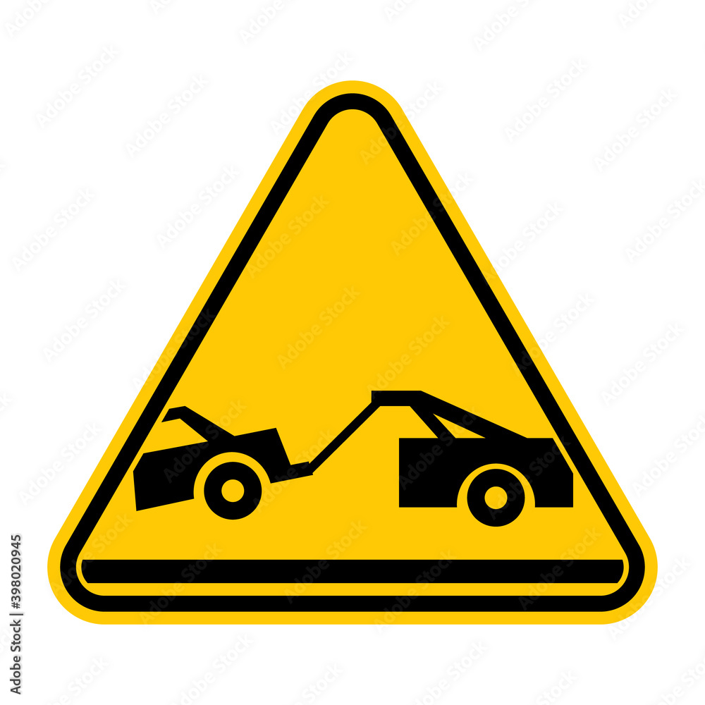 Vector de Stock Tow away zone warning road sign. Vector illustration of ...