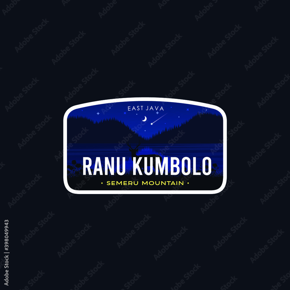 Ranu Kumbolo Semeru Mountain logo design vector Stock Vector | Adobe Stock