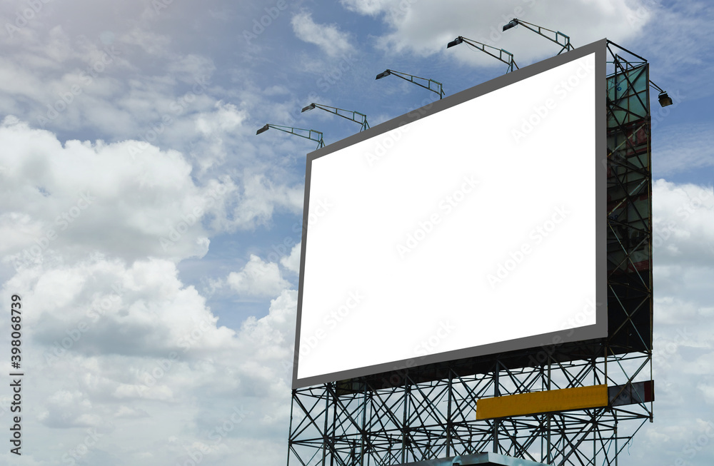 blank canvas billboard white screen design for display advertising ...