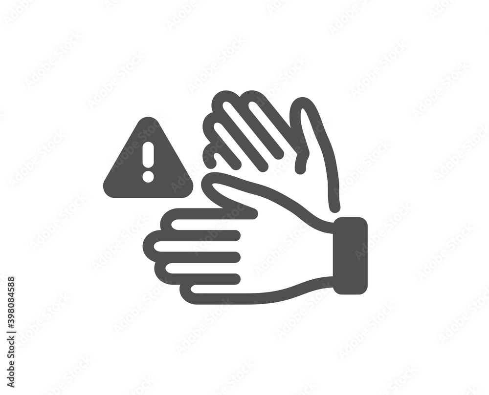 Dont touch icon. Hands warning sign. Hygiene notification symbol ...