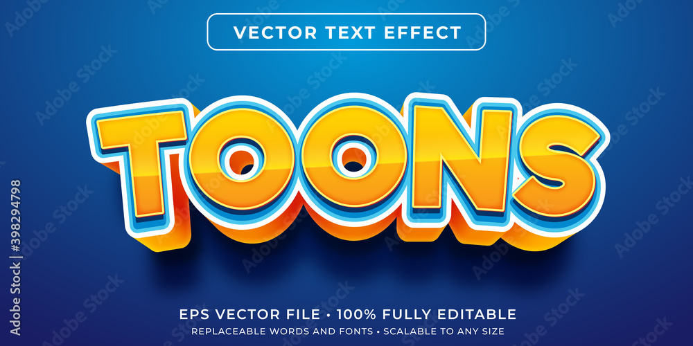Editable text effect - comic toons style Stock Vector | Adobe Stock