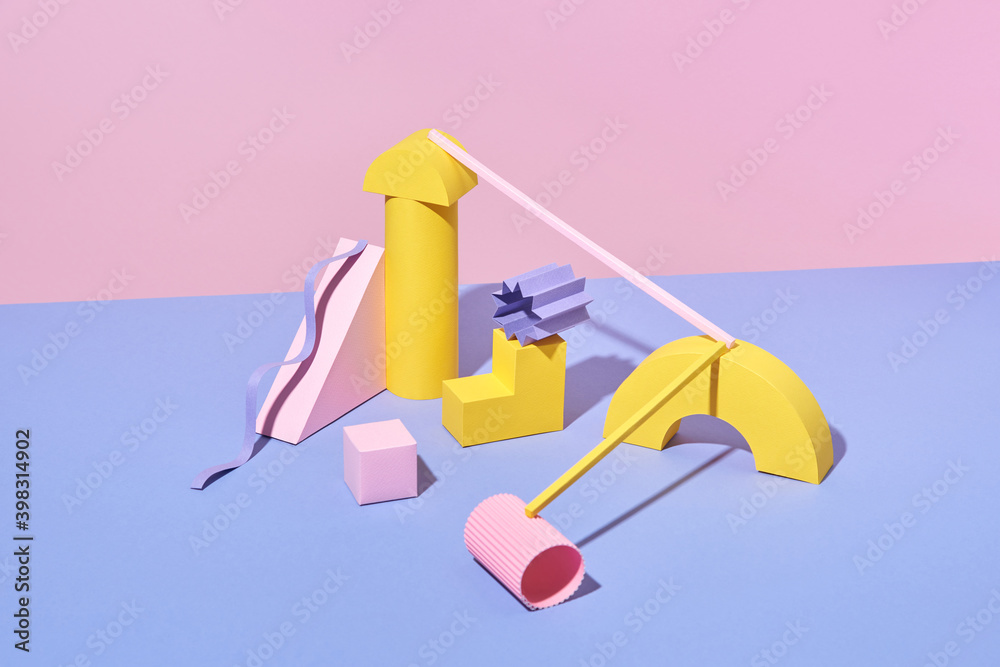 Papercraft stabilized geometric figures. Stock Photo | Adobe Stock