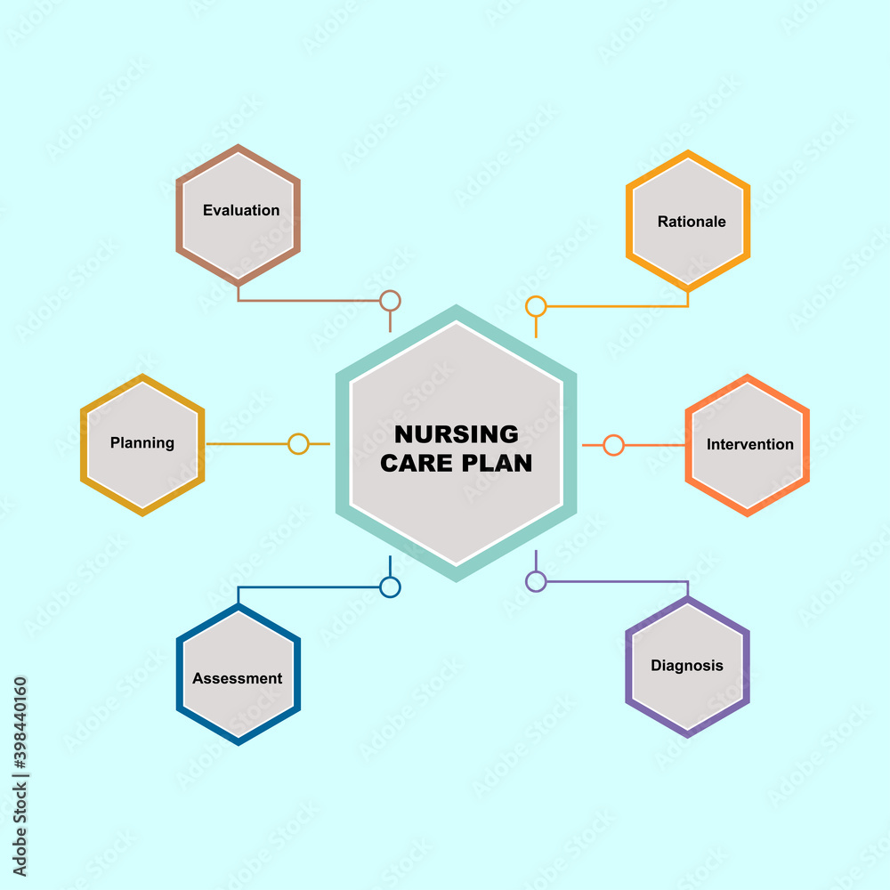 Diagram of Nursing Care Plan concept with keywords. EPS 10 isolated on ...