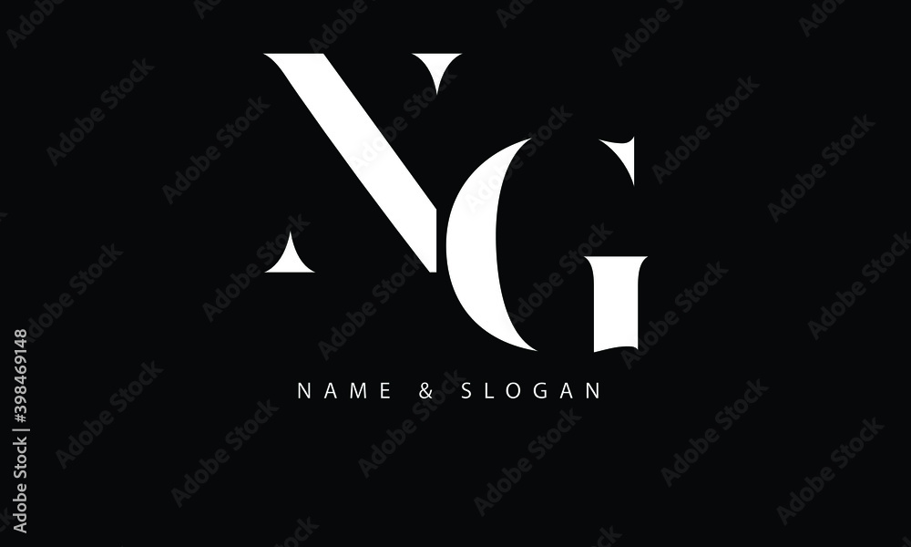 NG, GN, N, G abstract letters logo font Stock Vector | Adobe Stock