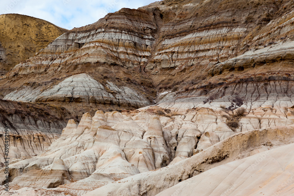 Foto de Stock Drumheller badlands at the Dinosaur Provincial Park in ...