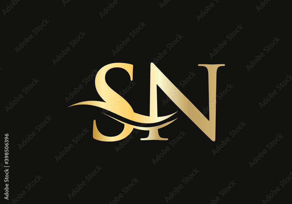 SN logo design. Creative and Minimalist Letter SN Logo Design with ...