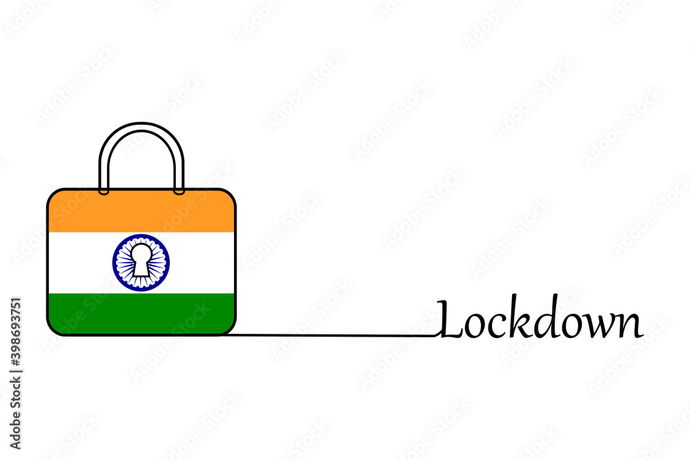 India lockdown preventing coronavirus spread or outbreak. Vector ...