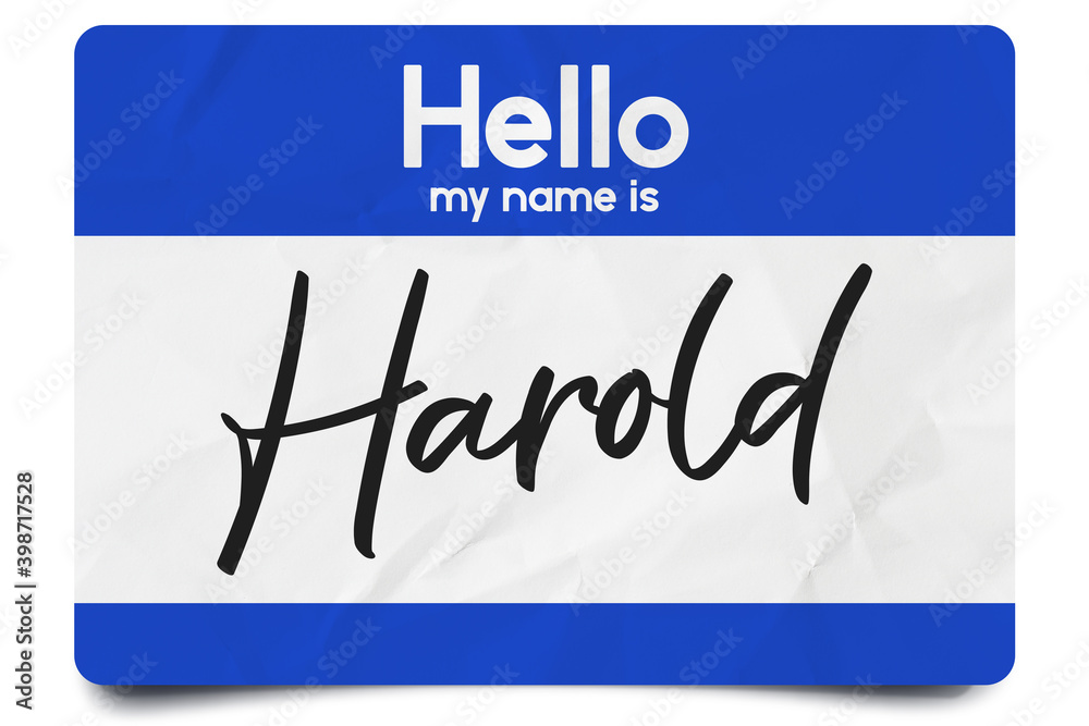 Hello my name is Harold Stock Illustration | Adobe Stock
