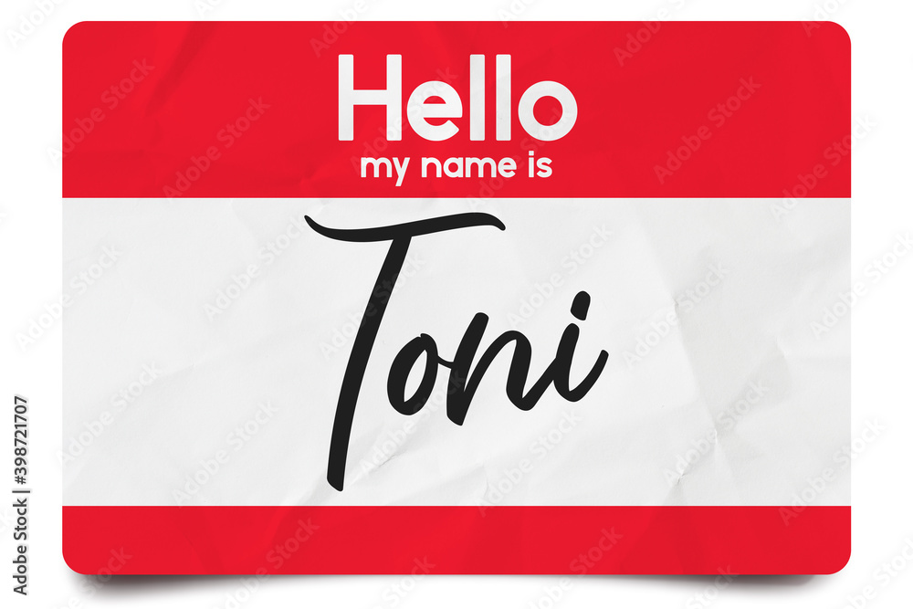 Hello my name is Toni Stock Illustration | Adobe Stock