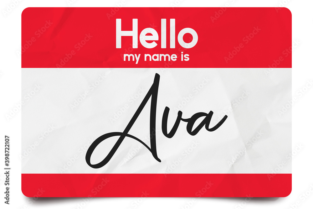 Hello my name is Ava Stock Photo | Adobe Stock