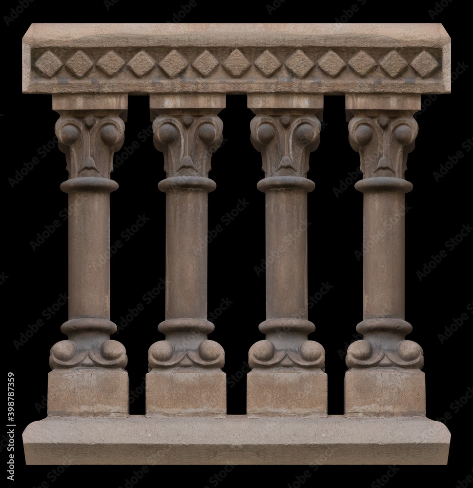 Elements of architectural decorations of buildings, columns and tops ...