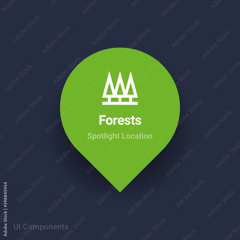 forests map spotlight location vector Icon. Stock Vector | Adobe Stock