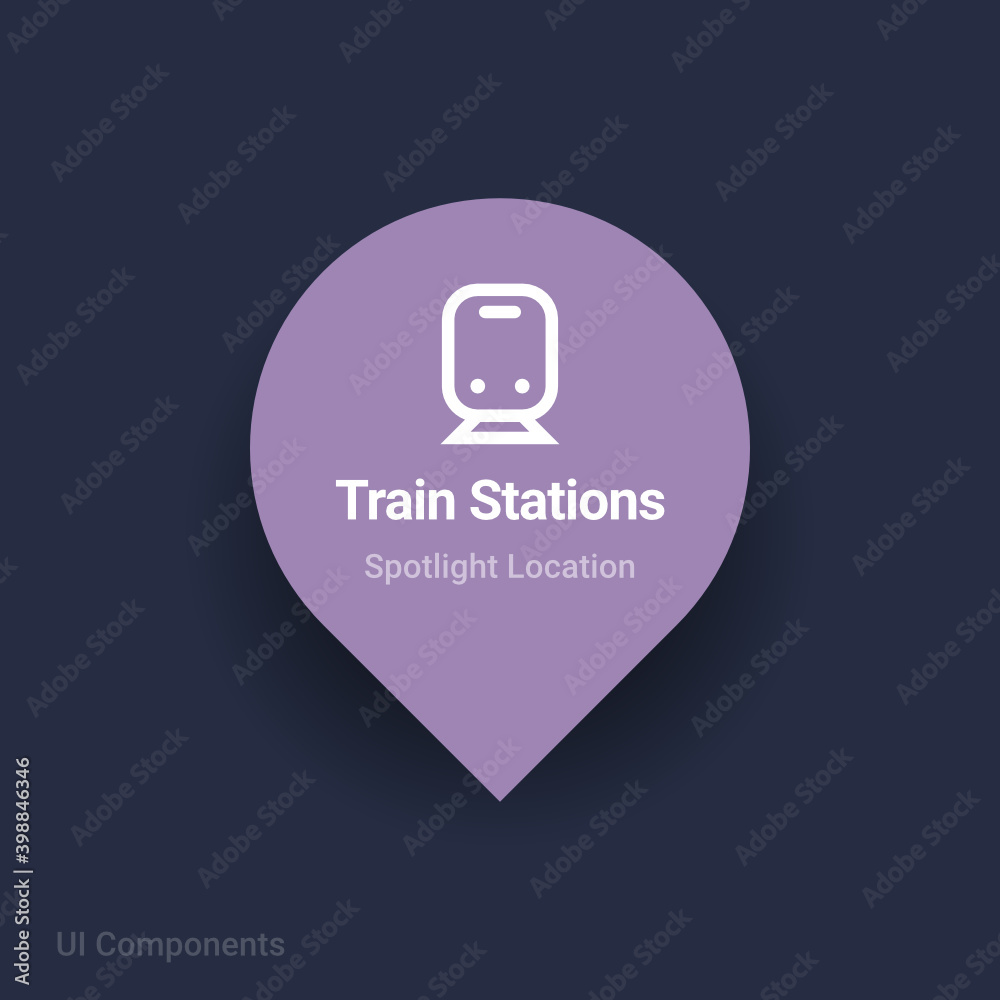 train stations metro map spotlight location vector Icon. Stock Vector ...